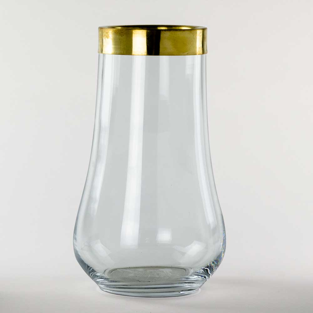 Glass 10"x3.25" Gold Rim Vase - Floral Supply Syndicate - Floral Gift ...