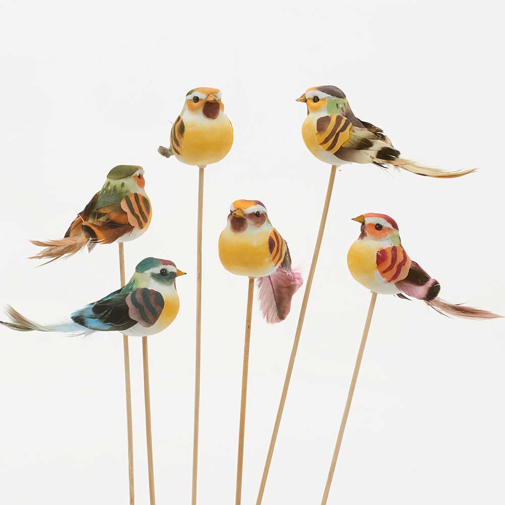 4" Assorted Birds On Stick - Floral Supply Syndicate - Floral Gift ...