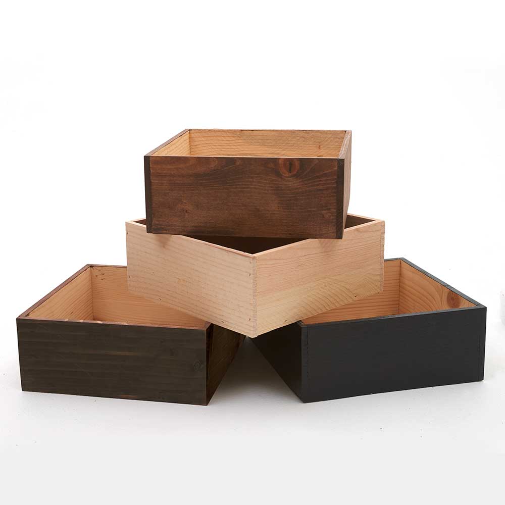 12"x12"x4" Wood Box - Floral Supply Syndicate - Floral Gift Basket and ...
