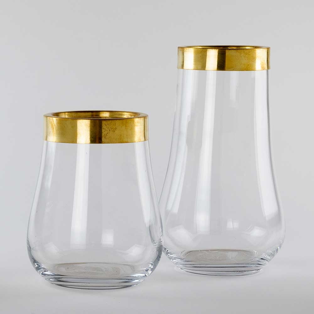 Glass 10"x3.25" Gold Rim Vase - Floral Supply Syndicate - Floral Gift ...